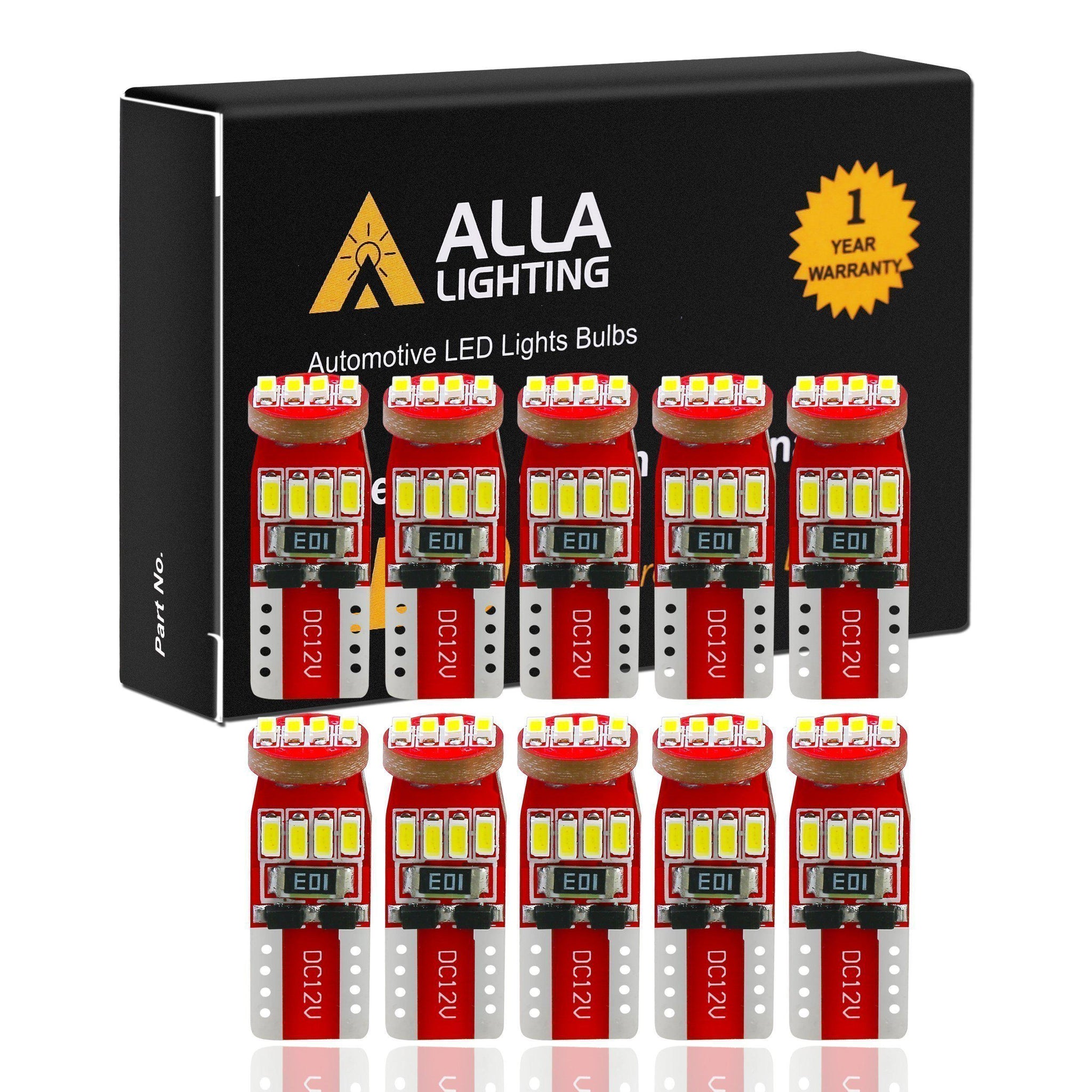 194 175 LED Bulbs W5W 161 2825, White Cars' Interior Lights