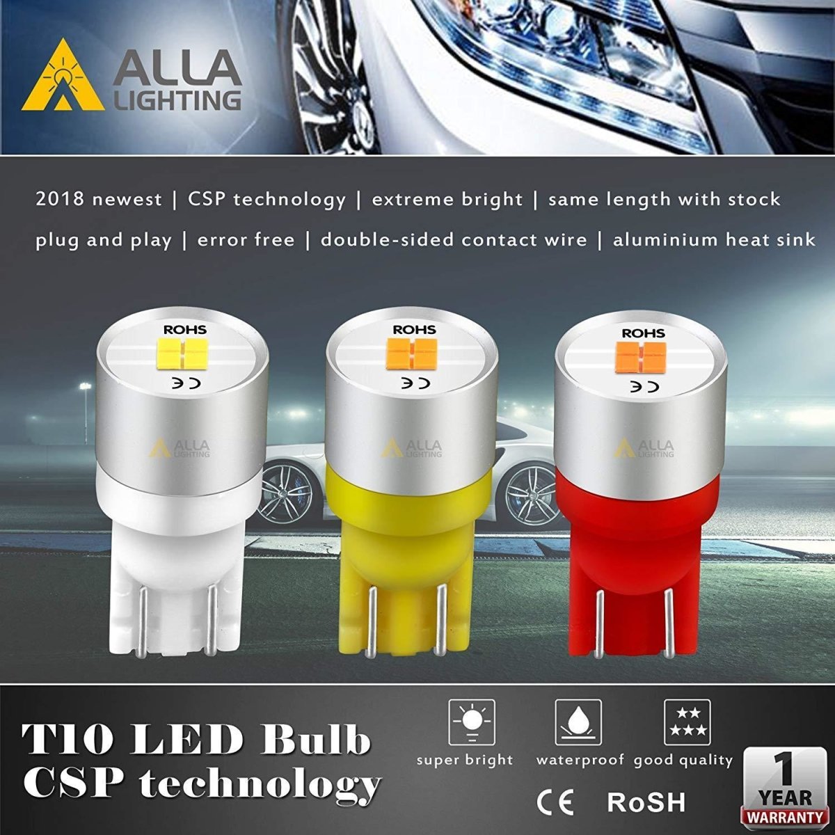 2825 194 LED Lights Bulbs 168 158 | White, Amber Yellow, Red
