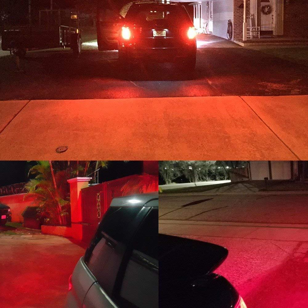3156 3157 Strobe LED Brake Lights Flashing Stop Bulb, Super Bright Red