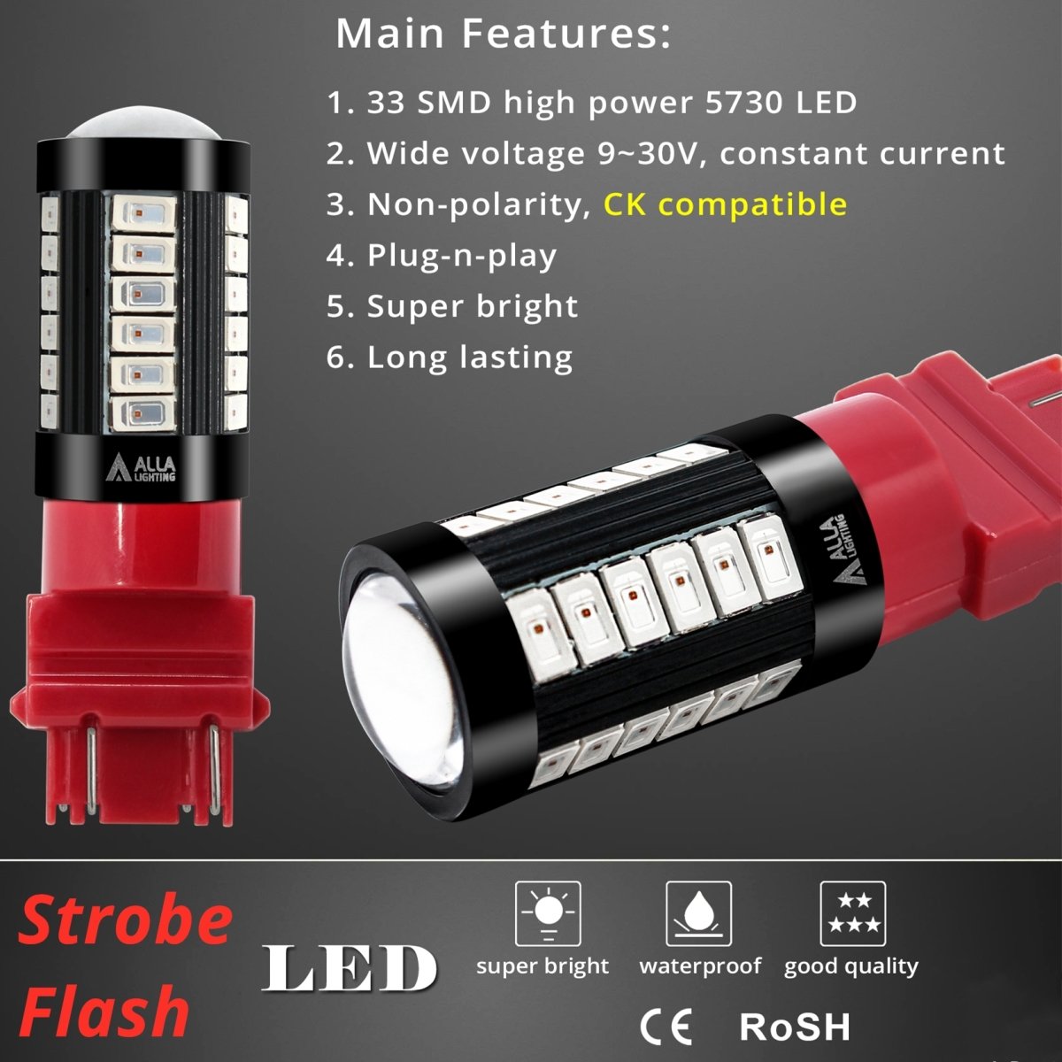 3157 3057 LED Strobe Brake Lights Flashing Stop Bulbs 3156 4057 4157