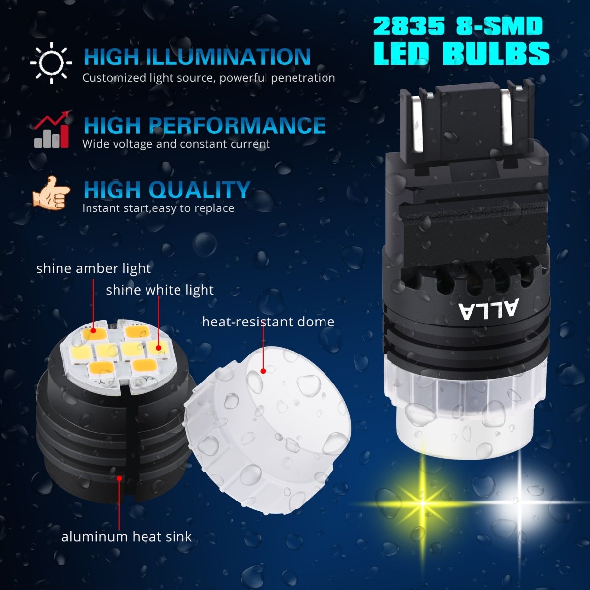 Dual-Color 4257 4257NA LED Switchback Bulb Turn Signal Light