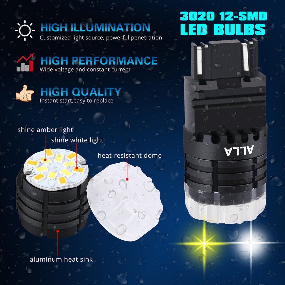 2-Color 4257NA 4257 Switchback LED Turn Signal Lights Bulbs