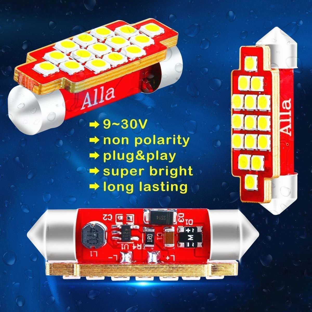 578 211-2 LED Bulbs Festoon Interior Map Dome Trunk Lights, 6K White