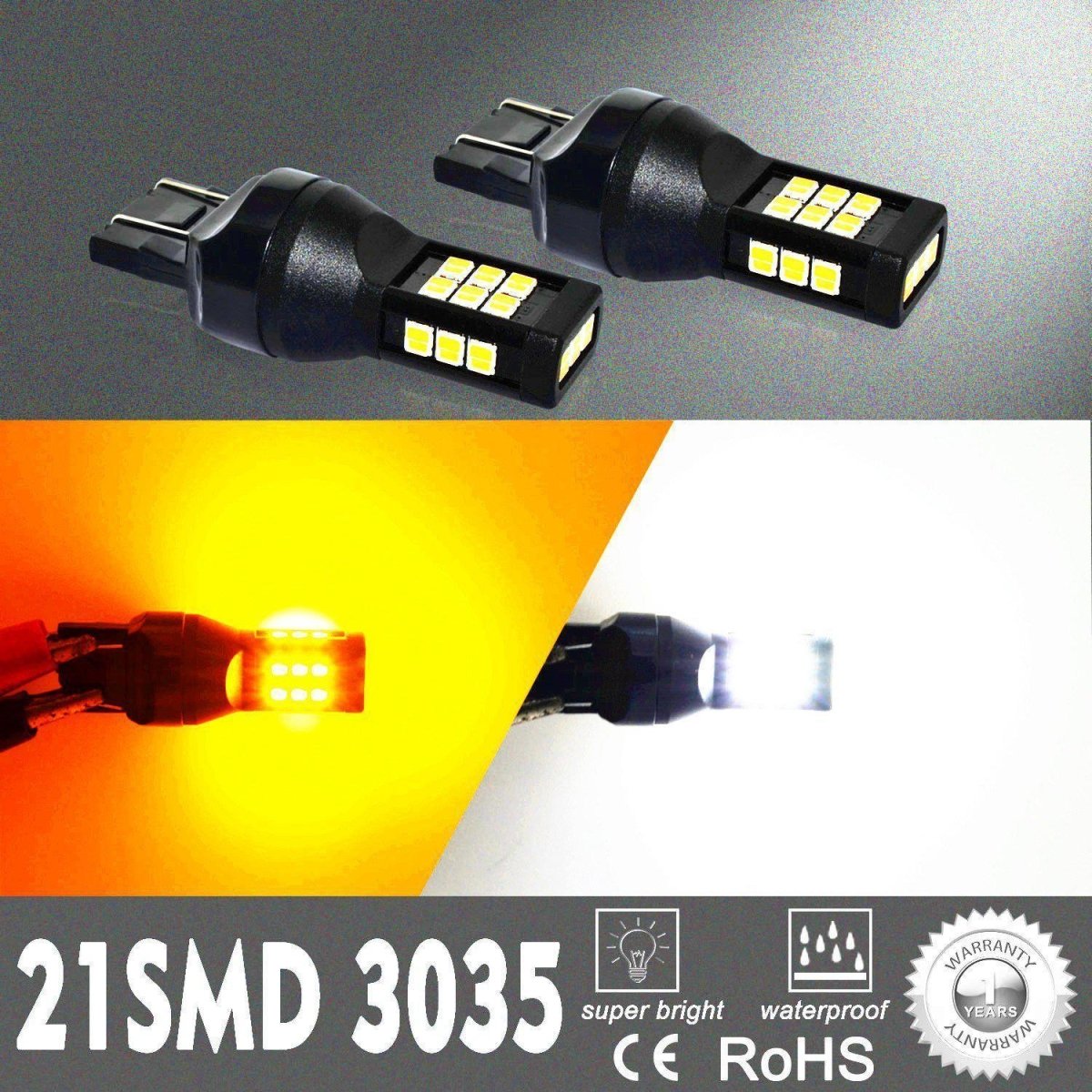 2-Color 7443 7444 LED Switchback Bulbs | Turn Signal Lights