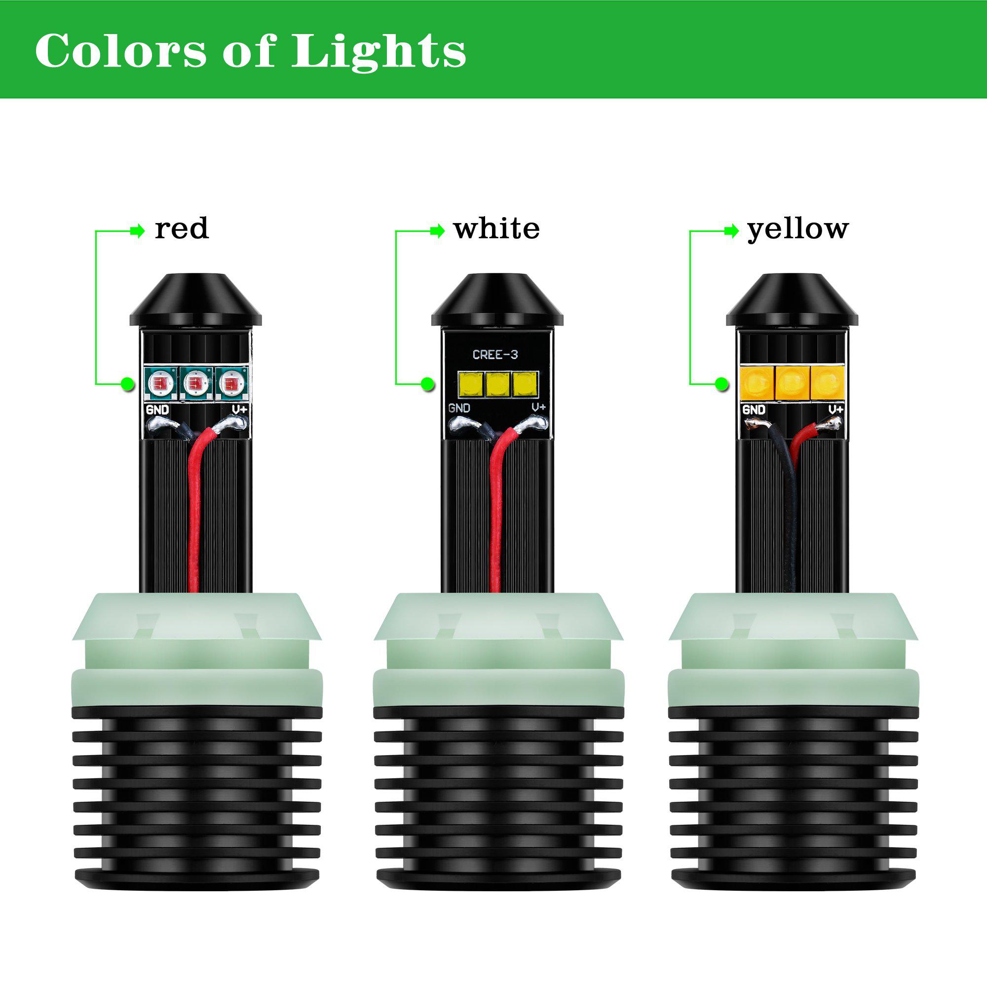 7507 PY21W LED Signal Lights Bulbs 12496 Amber Yellow Blinker Lights