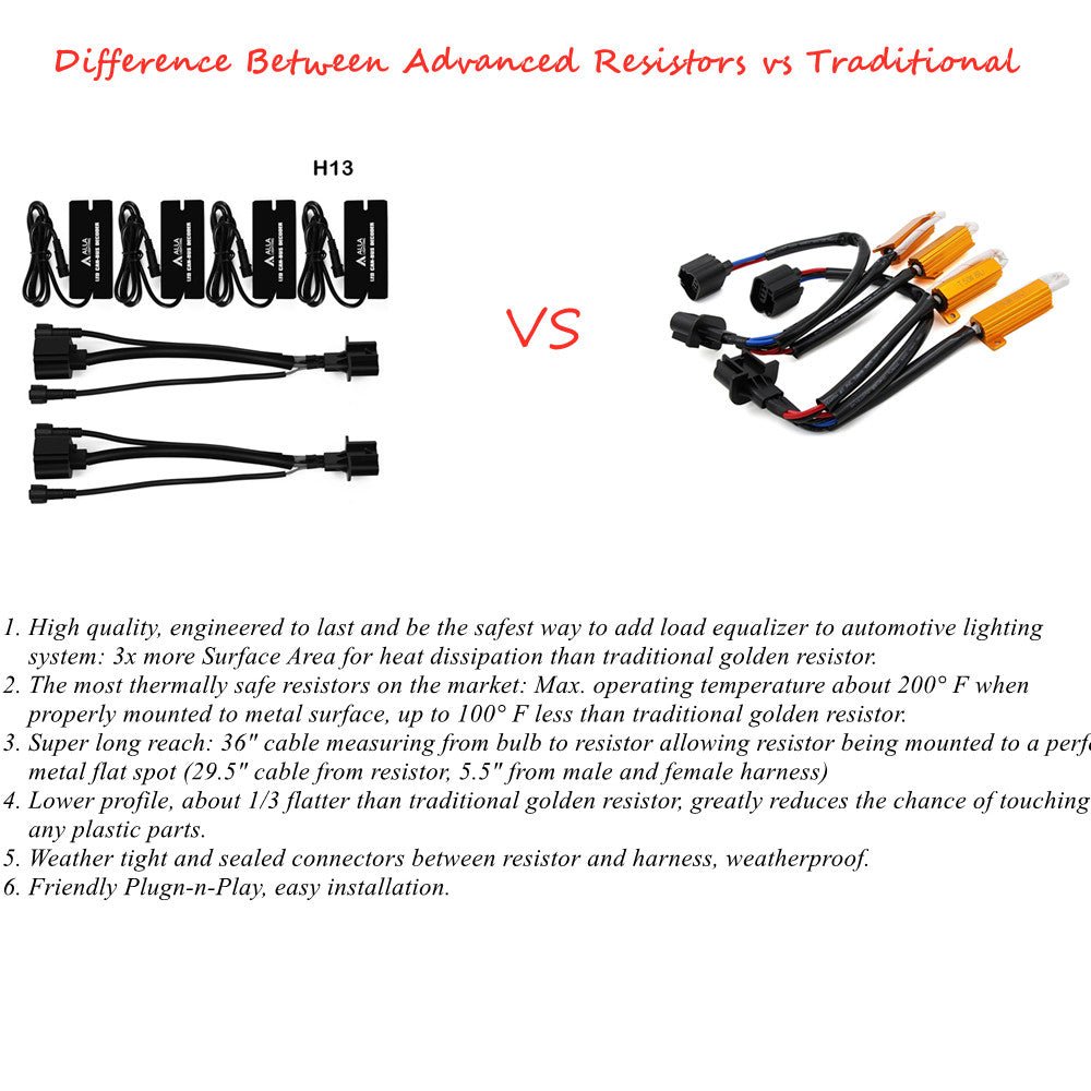 9008 H13 CANBUS LED Resistor/Decoder Headlight Anti-Flicker