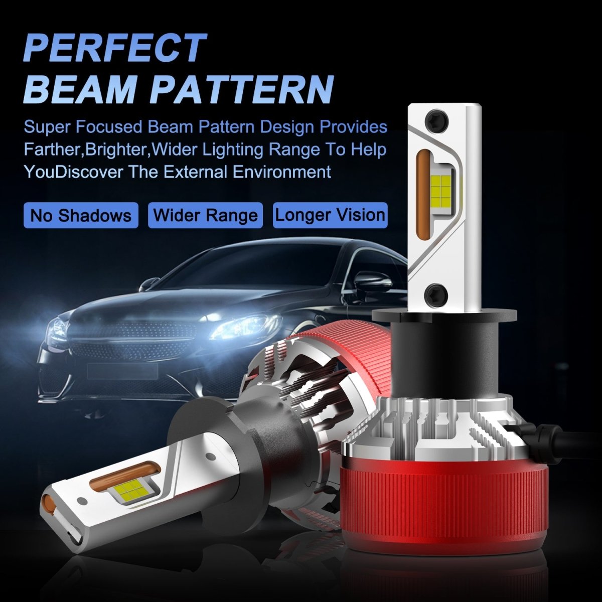 H3 LED Headlights Conversion Kits Bulbs | 6500K Xenon White