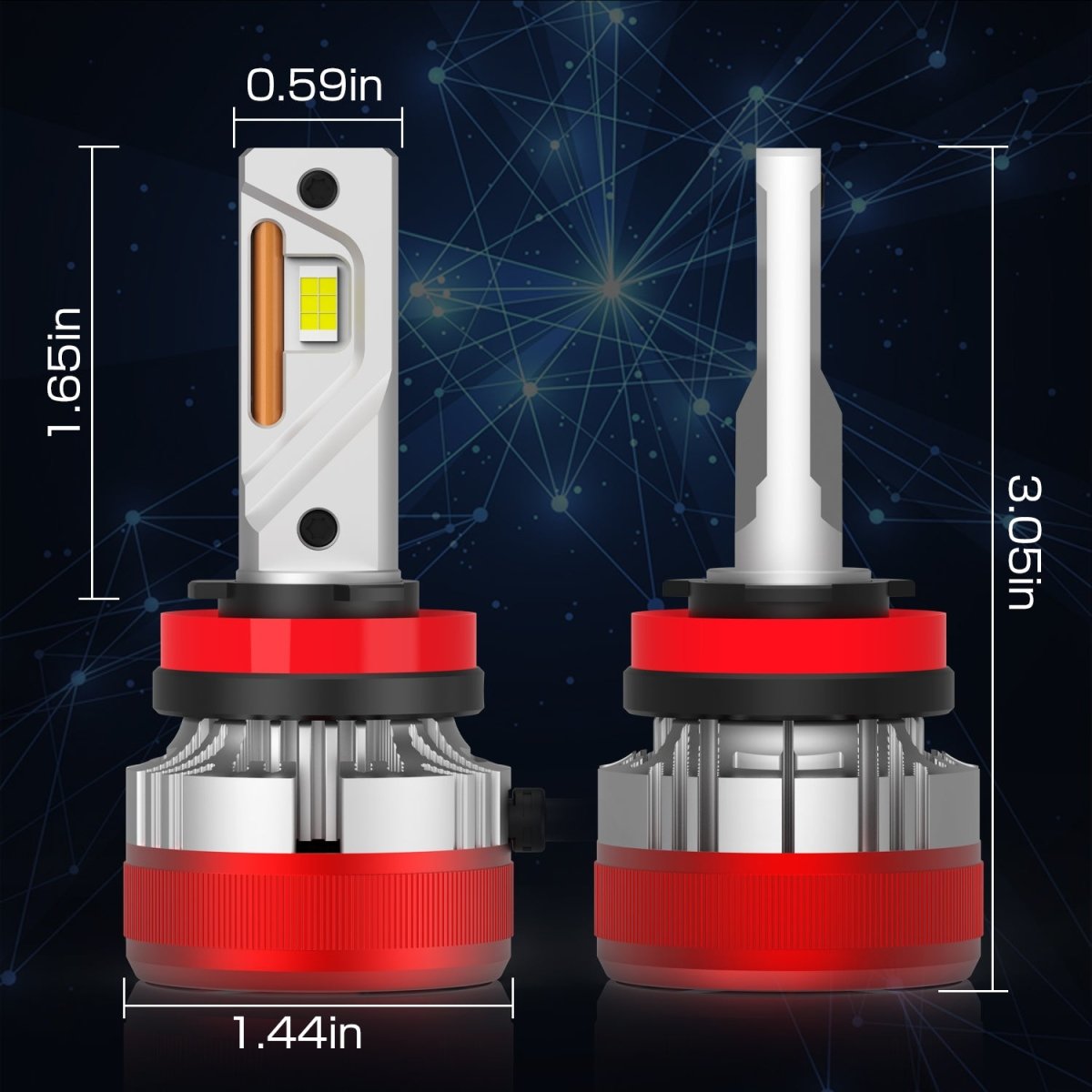 H8 H9 H11 LED Headlights Conversion Kit Bulbs | 6500K White