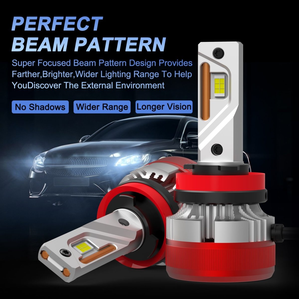 H8 H9 H11 LED Headlights Conversion Kit Bulbs | 6500K White