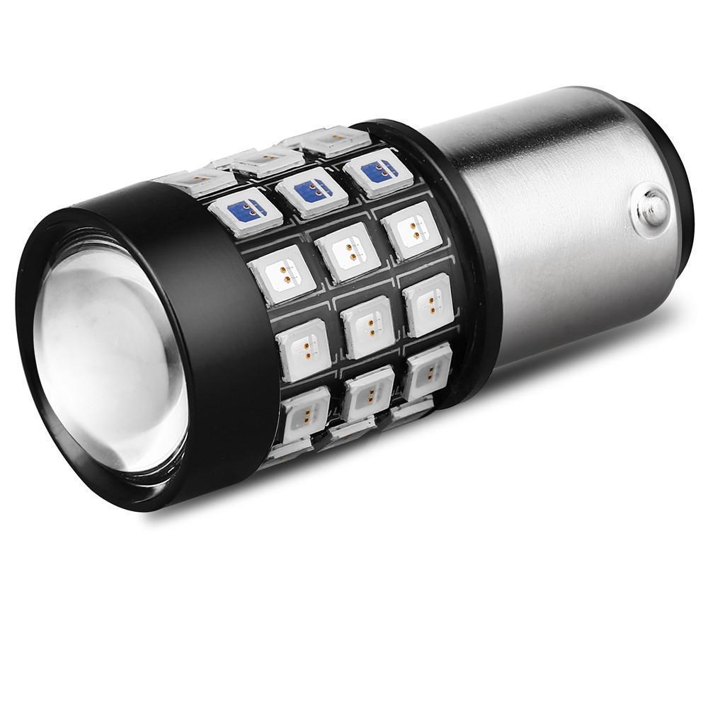 7528 1157 LED Strobe Brake Lights Red Flashing Stop Tail Light Bulbs