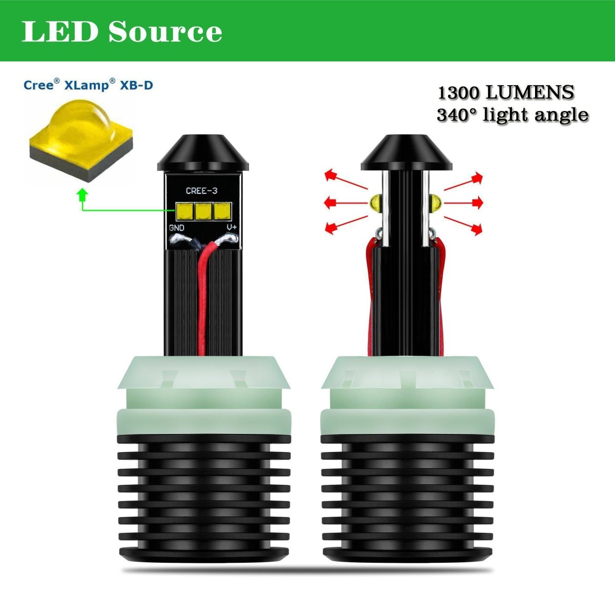 CAN-BUS 7440 WY21W LED Bulbs Amber Yellow Turn Signal Lights