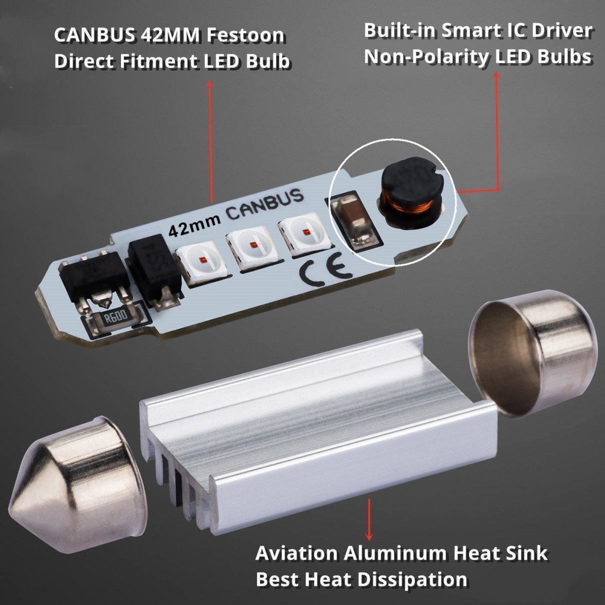 CANBUS C5W 6418 LED Lights Bulb 6486X | Super Bright White