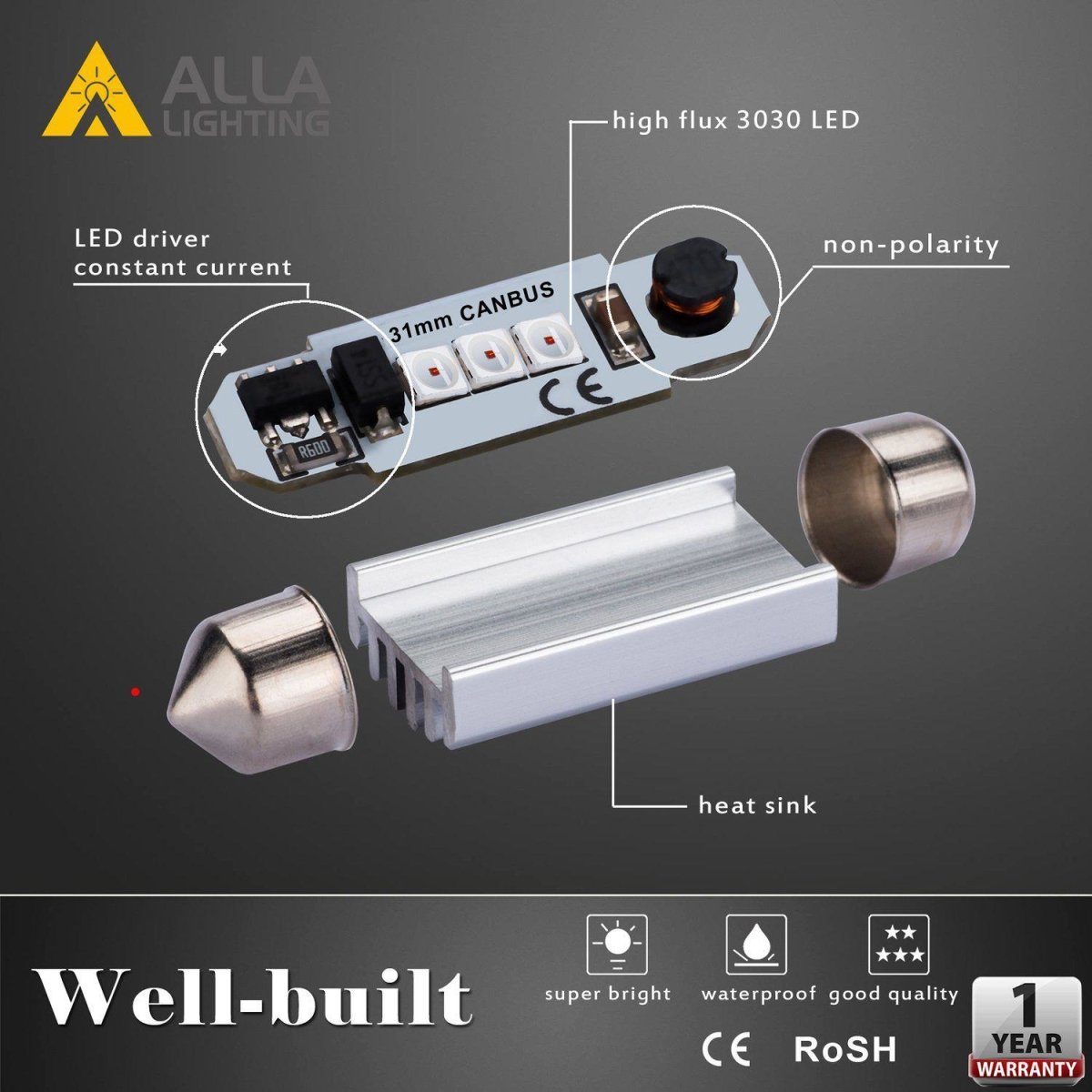 DE3175 DE3022 LED Bulbs DE3021 Map, Dome, Trunk, Door Lights