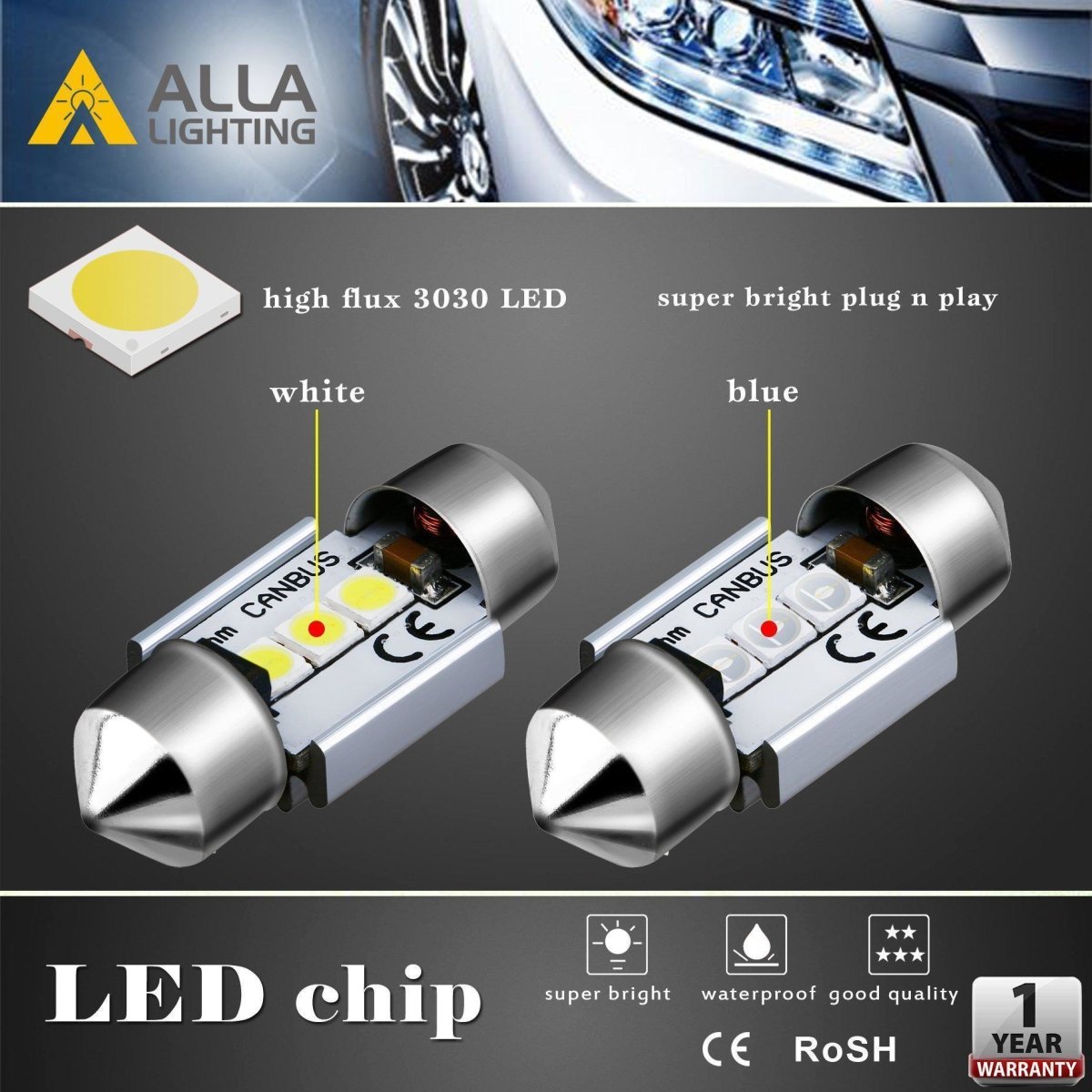 DE3175 DE3022 LED Bulbs DE3021 Map, Dome, Trunk, Door Lights