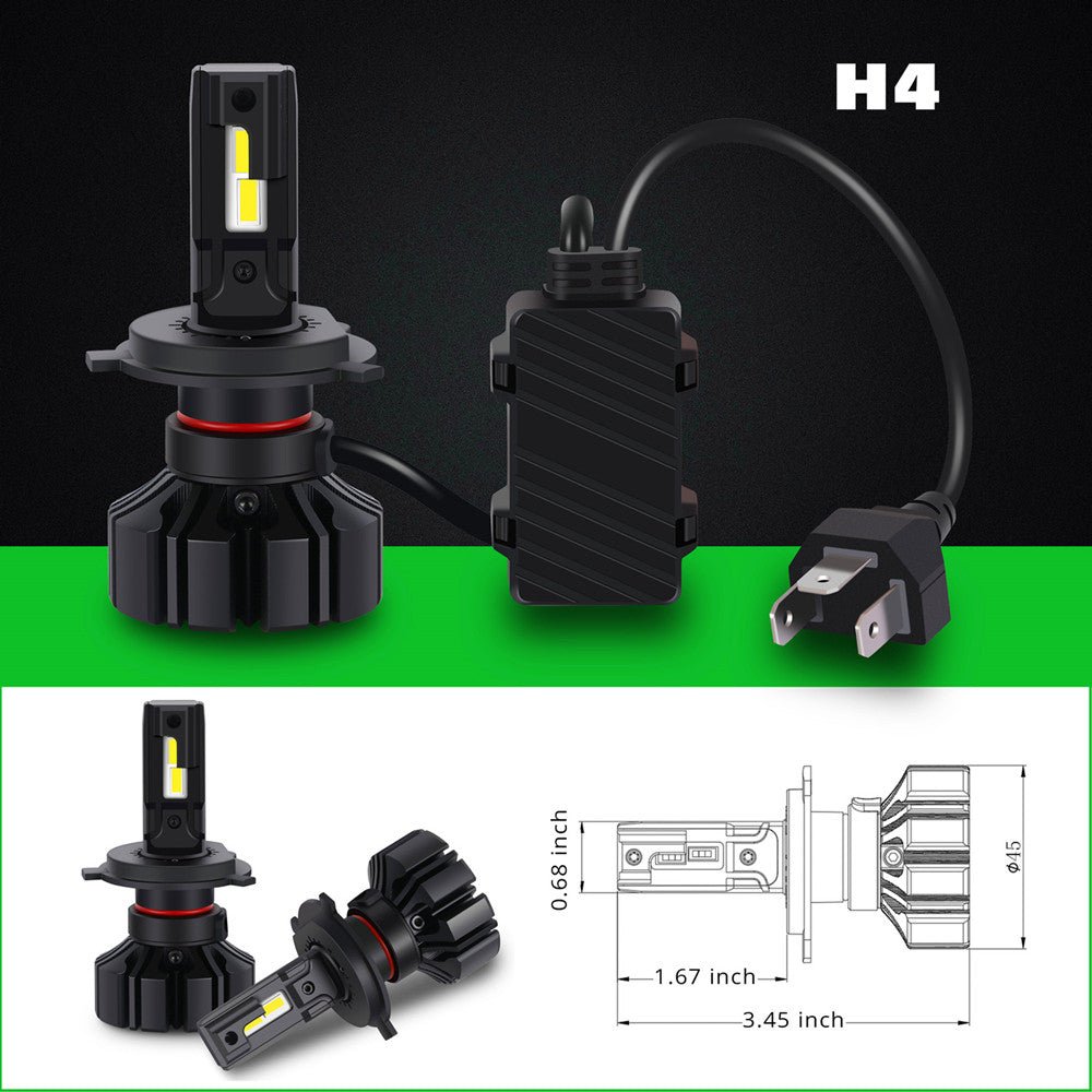Fanless LED Headlights Bulbs High Low Beam Kits, 6000K White