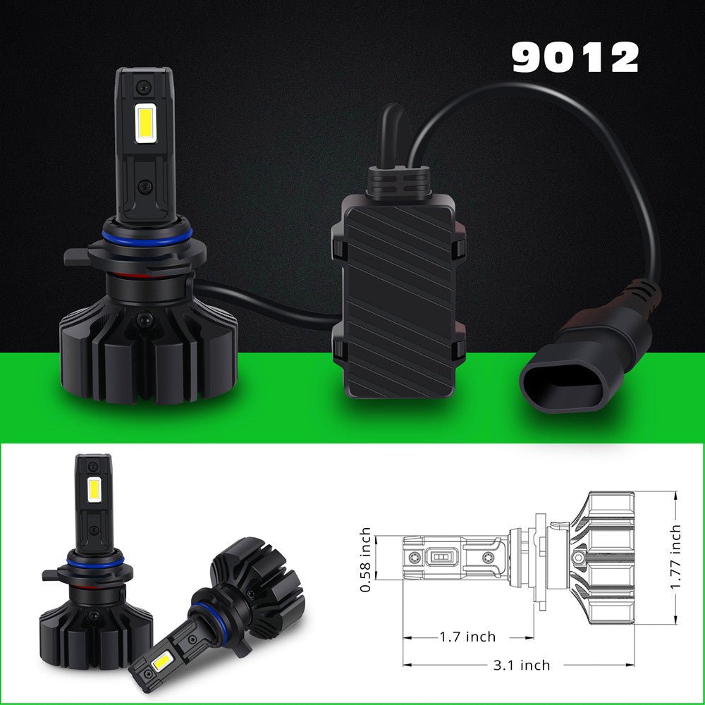 Fanless LED Headlights Bulbs High Low Beam Kits, 6000K White