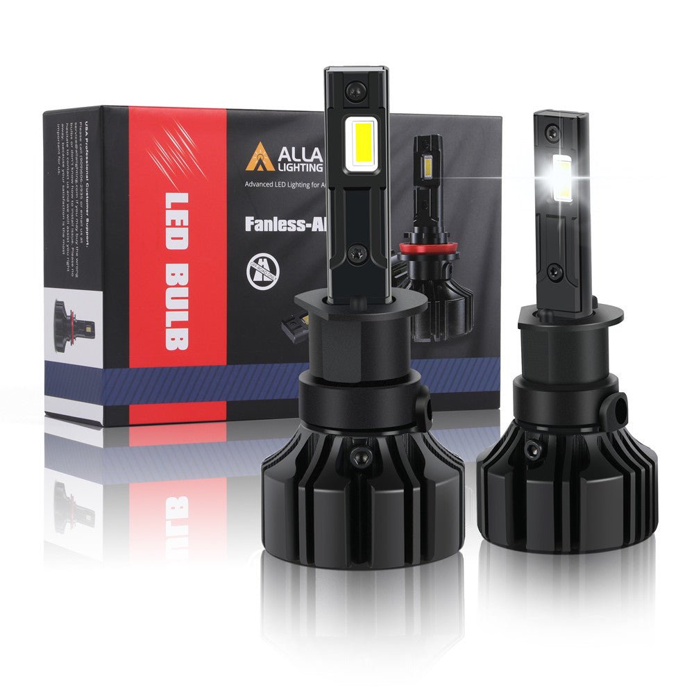 Fanless LED Headlights Bulbs High Low Beam Kits, 6000K White