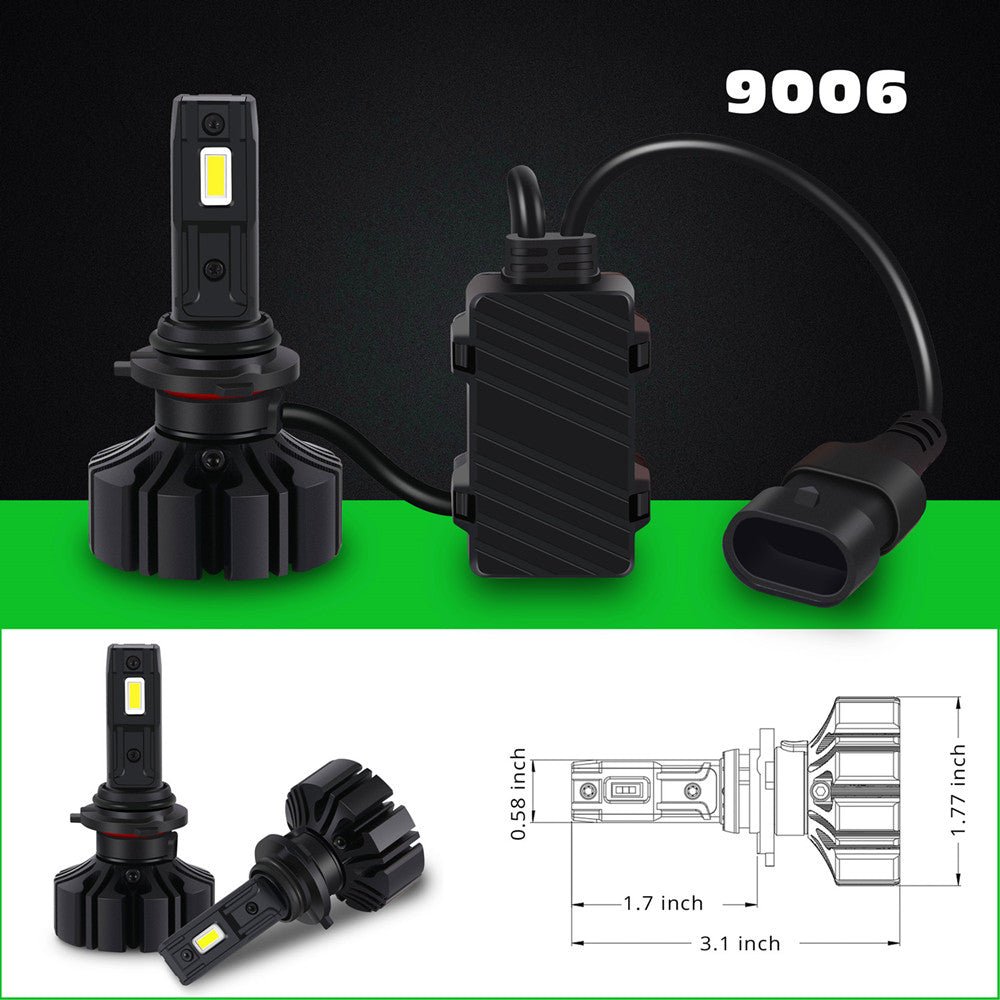 Fanless LED Headlights Bulbs High Low Beam Kits, 6000K White