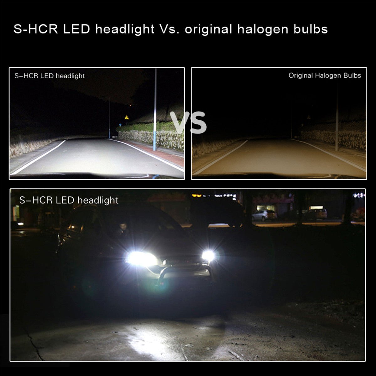 HB2 9003 H4 LED Bulbs Dual Hi/Low Beam Headlights 6000K White/Yellow