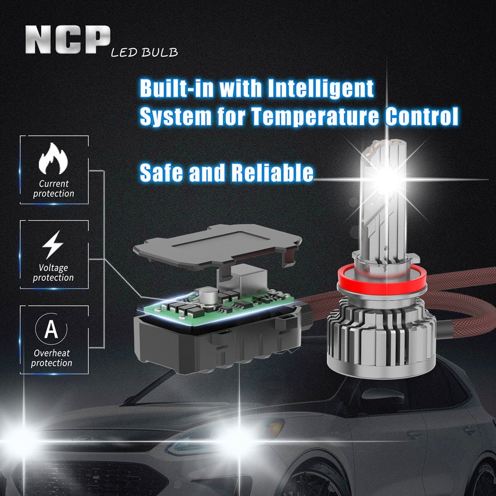 NCP H8 H9 H11 CANBus LED Headlights Bulbs | High, Low Beam Replacement