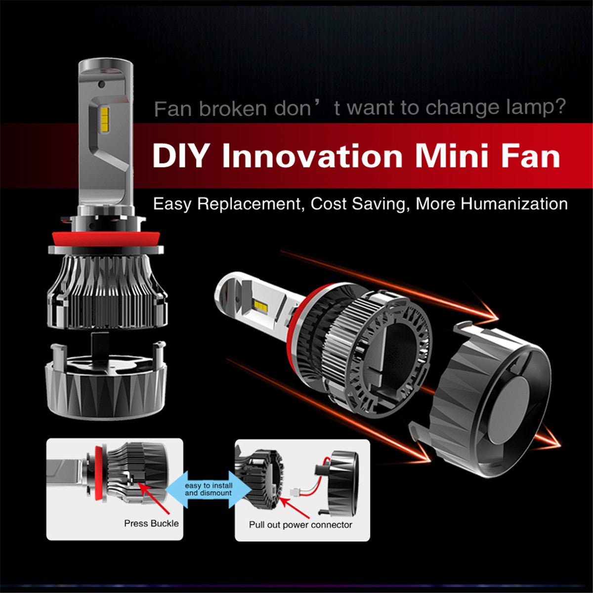 HB5 9007 LED Headlights Bulb Dual Hi/Low Beam 6000K White/3000K Yellow